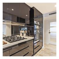 China Modern Kitchen Cabinet Custom Contemporary Acrylic Kitchen Cabinets, Clean High Gloss Design for sale