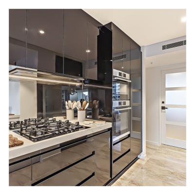 China Modern Kitchen Cabinet Custom Contemporary Acrylic Kitchen Cabinets, Clean High Gloss Design for sale