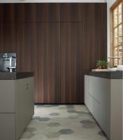 China Finished Modern Style Veneer Kitchen Timber Veneer Cabinet For Old Kitchen Renovation for sale