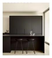 China Furniture Lacquer Kitchen Cabinet Black Matt  Island Modular Kitchen Design Luxury for sale