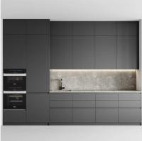 China Furniture Lacquer Kitchen Cabinet Black Matt  Island Modular Kitchen Design Luxury for sale