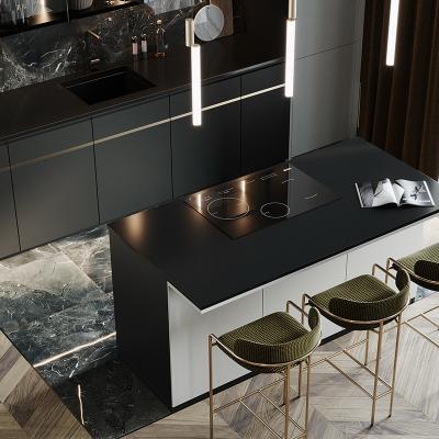 China Single Wall White Lacquer Cabinet Large Island Custom  Matte Black Cabinet Hardware for sale