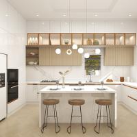 China Wooden Apartment Lacquer Kitchen Cabinet Customized Kitchen Cupboard Lacquer for sale