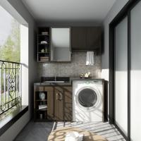 China YALIG High End Moder Design Waterproof Custom Laundry Room Sink Cabinet for Washing Machine for sale
