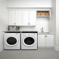 China YALIG Custom Modern Laundry Cabinet Vanity Closet with Sink and Basket for sale