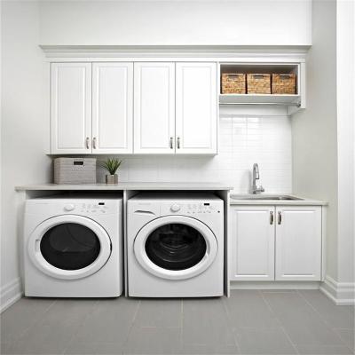 China YALIG Custom Modern Laundry Cabinet Vanity Closet with Sink and Basket for sale