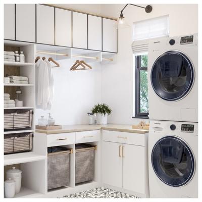 China Custom Modern Simple Design Laundry Room Cabinet Vanities with Sink and Basket for sale