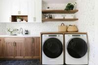 China Custom Modern Simple Design Laundry Room Cabinet Vanities with Sink and Basket for sale