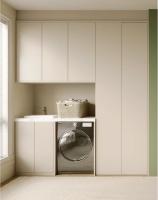 China Light French Pure White Super Practical Balcony Laundry Room Cabinet Vanities for sale