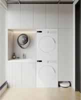 China Light French Pure White Super Practical Balcony Laundry Room Cabinet Vanities for sale