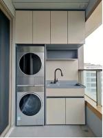 China Vanity Combo Laundry Closet Porcelain Stone  Laundry Pulley System for sale
