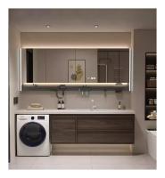 China Modern Minimalist Style High End Solid Wood Laundry Room Cabinet Vanities for sale