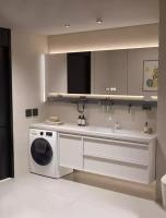 China Modern Minimalist Style High End Solid Wood Laundry Room Cabinet Vanities for sale