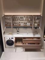 China Modern Minimalist Style High End Solid Wood Laundry Room Cabinet Vanities for sale