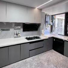 China Modern Design Custom Melamine Kitchen Pantry Cabinets | Contractor Kitchen Cabinet Solutions for sale