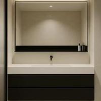 China Modern LED Light Bathroom Vanity Cabinet Solid Plywood Bathroom Storage Cabinet for sale