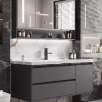 China Contemporary Style Water Resistant Plywood Bathroom Storage Vanity Cabinet for sale
