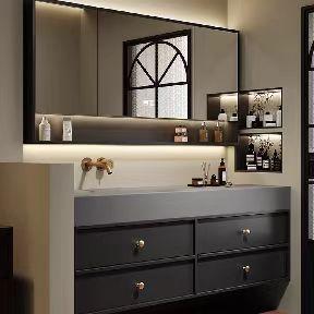 China Custom Designed Modern Waterproof Bathroom Vanity with Sturdy Materials for sale