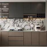 China High End Modern Style Luxury Kitchen Island Cabinet Full Melamine Kitchen Cabinet Set for sale