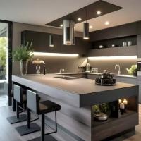 China Premium Lacquer Kitchen Cabinet with Scratch-Resistant Finish and Reinforced Solid Wood Frame for sale