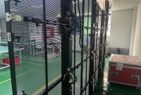 China Outdoor LED Grille Screen Big Waterproof Transparent LED Screen for sale