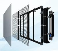 China Box Grille Transparent Film Screen Self Adhesive Advertising LED Grille Display for sale