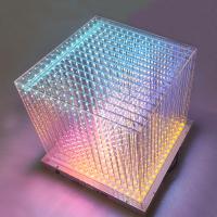 China 3D Light Cube Luminous  50000 Working Hours Perfect 3D exhibition cabinet for sale