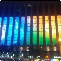 China Transparent LED Mesh Screen P100 P80 P50 P40 For Facade Lighting S20 MESH for sale