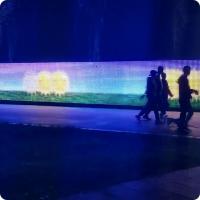 China Square Visual Transparent LED Mesh Screen P55 RGB for Outdoor Indoor Background for sale