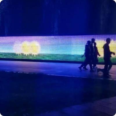 China Square Visual Transparent LED Mesh Screen P55 RGB for Outdoor Indoor Background for sale