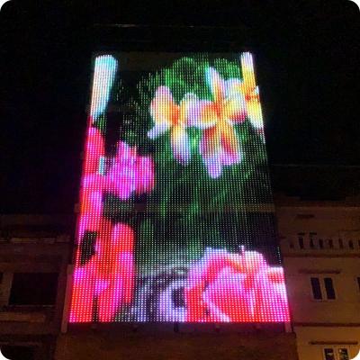 China Panoramic LED Mesh Screen 4mm Pixel Pitch For Architectural Landscape Lighting for sale