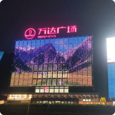 China XR40 Transparent Led Mesh screen Curtain Outdoor High Brightness Flexible for sale