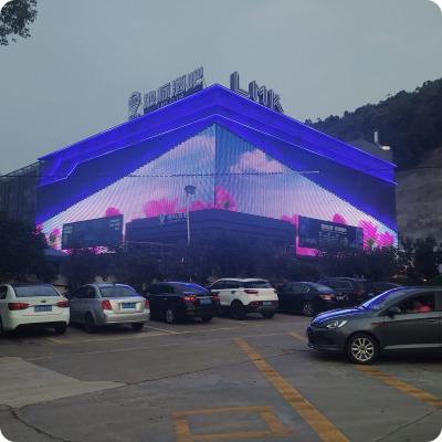 China LED grid screen P40 Street Building Bridge Landscape Lighting Transparent Flexible LED Grid Screen for sale