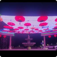 China LED Mesh Screen Easy to install small spacing transparent flexible long-distance power supply LED grid screen for sale