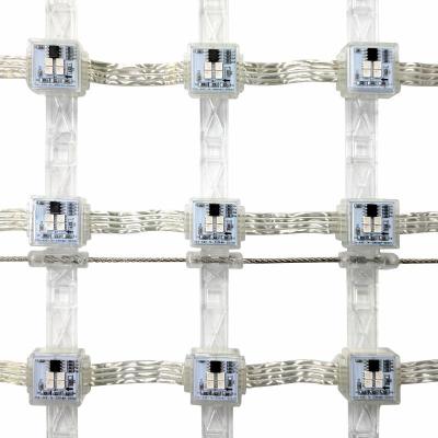 China LED mesh screen street building bridge landscape lighting DMX/SPI waterproof transparent soft mesh screen for sale
