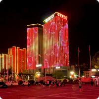 China LED mesh screen street building bridge landscape lighting DMX/SPI waterproof transparent soft mesh screen for sale
