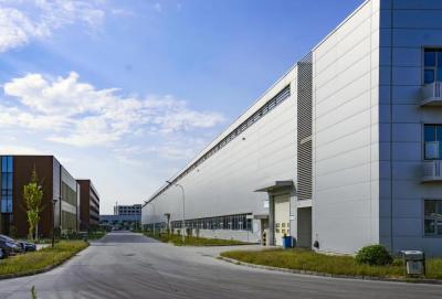 China Prefabricated Steel Structure Warehouse Building With Long Life Span And Rigid Frame for sale