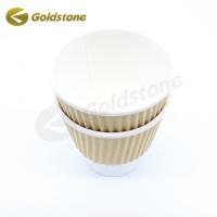 China Custom Branding Eco Paper Cups 12 Oz Kraft Ripple Cup ISO9001 for sale