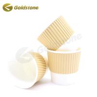 China Embossed Ripple Wall Paper Cup Compostable Paper Cup Custom Logo For Food Packaging for sale