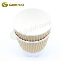 China Custom Size Brown Kraft Paper Cup 12 Oz Ripple Cups Customizable Branding for sale