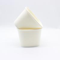 China Eco Friendly Paper Bowls White Square Bottom White Disposable Bowls For Hot Soup for sale