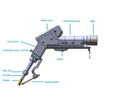 China Applicable Power Up To 2000W Effortless Fiber Laser Welding Head with Nozzle M16-BS-16 for sale