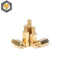 China Custom High Precision Threaded Pillars Hex Metric Spacers Male Brass Standoffs Machine Part for sale