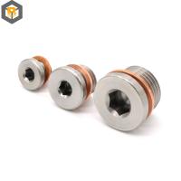 China Alloy CNC Turning Fastener Round Parts for Auto Oil Drain Valve Plug Brass Plug Part for sale