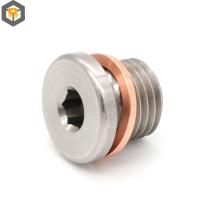 China Alloy CNC Turning Fastener Round Parts for Auto Oil Drain Valve Plug Brass Plug Part for sale