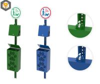 China Custom by Stainless Steel Pet Waste Station Post Dog Poop Bag Dispenser Station Metal Processing Machine Part for sale