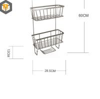 China Decorative Bathroom Metal Shower Caddy with Hook and Shampoo Display Basket Over Bathtub for sale