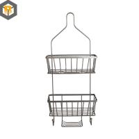 China Decorative Bathroom Metal Shower Caddy with Hook and Shampoo Display Basket Over Bathtub for sale