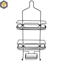China Custom by 2D/3D/drawing 2 Tier Metal Black Bathroom Basket Organizer for Shower Caddy for sale