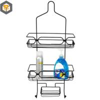 China Custom by 2D/3D/drawing 2 Tier Metal Black Bathroom Basket Organizer for Shower Caddy for sale